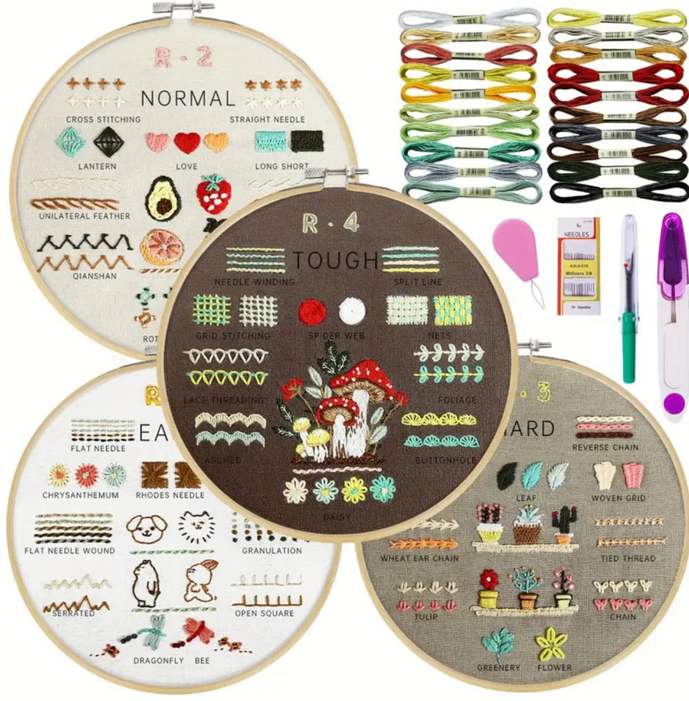 Embroidery Starter Kit - 4 Piece - Threading Carefully