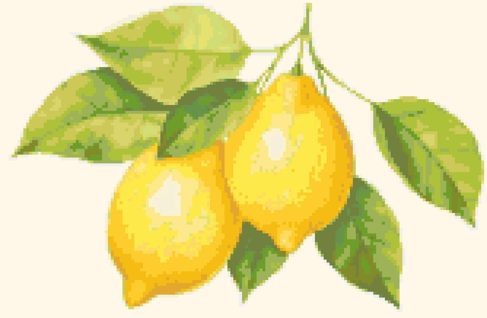 Lemons Downloadable PDF Cross Stitch Pattern - Threading Carefully